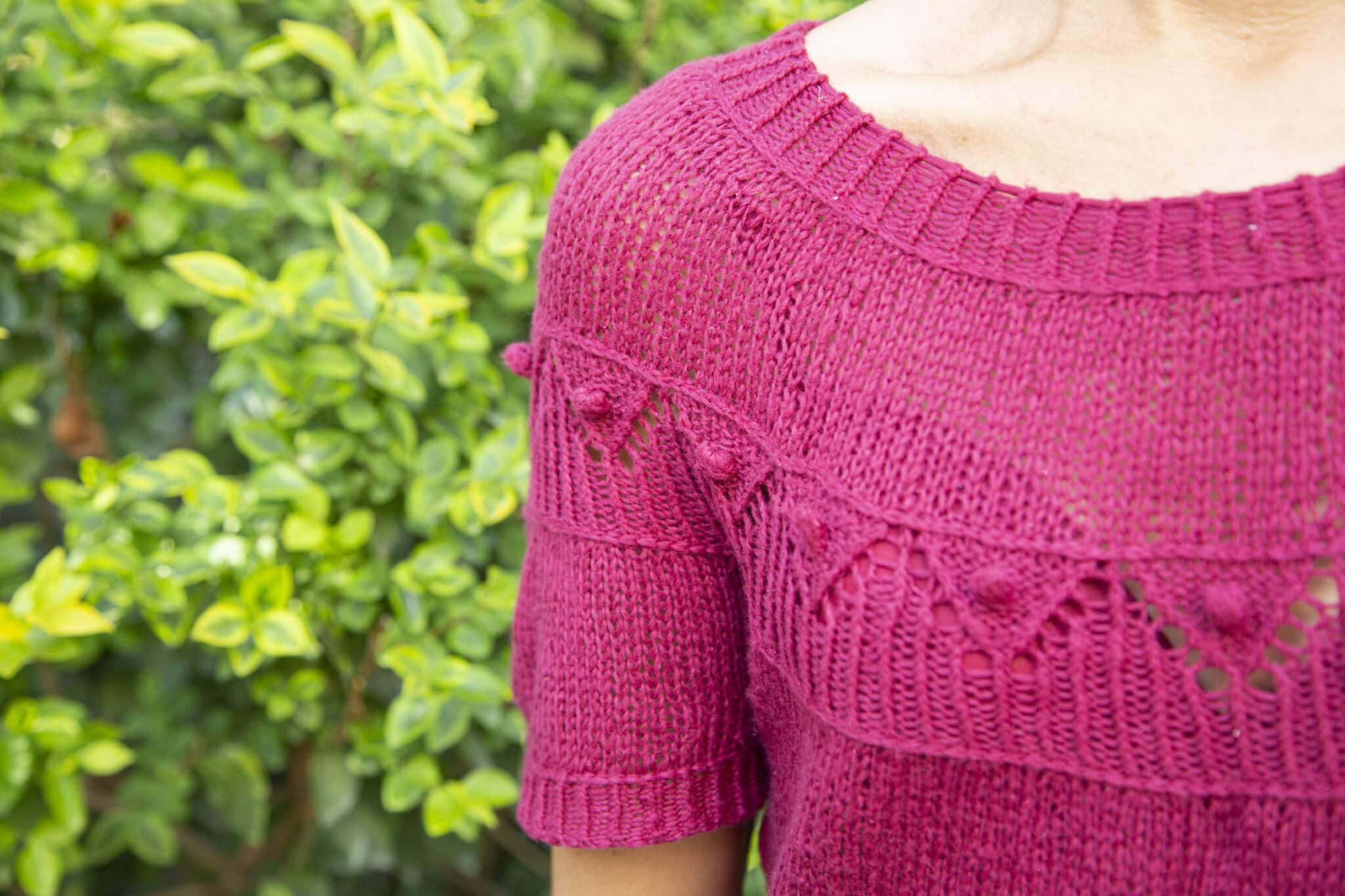 Patrón Tricot Blusa Paloma con canesú circular - Patrones de tejido