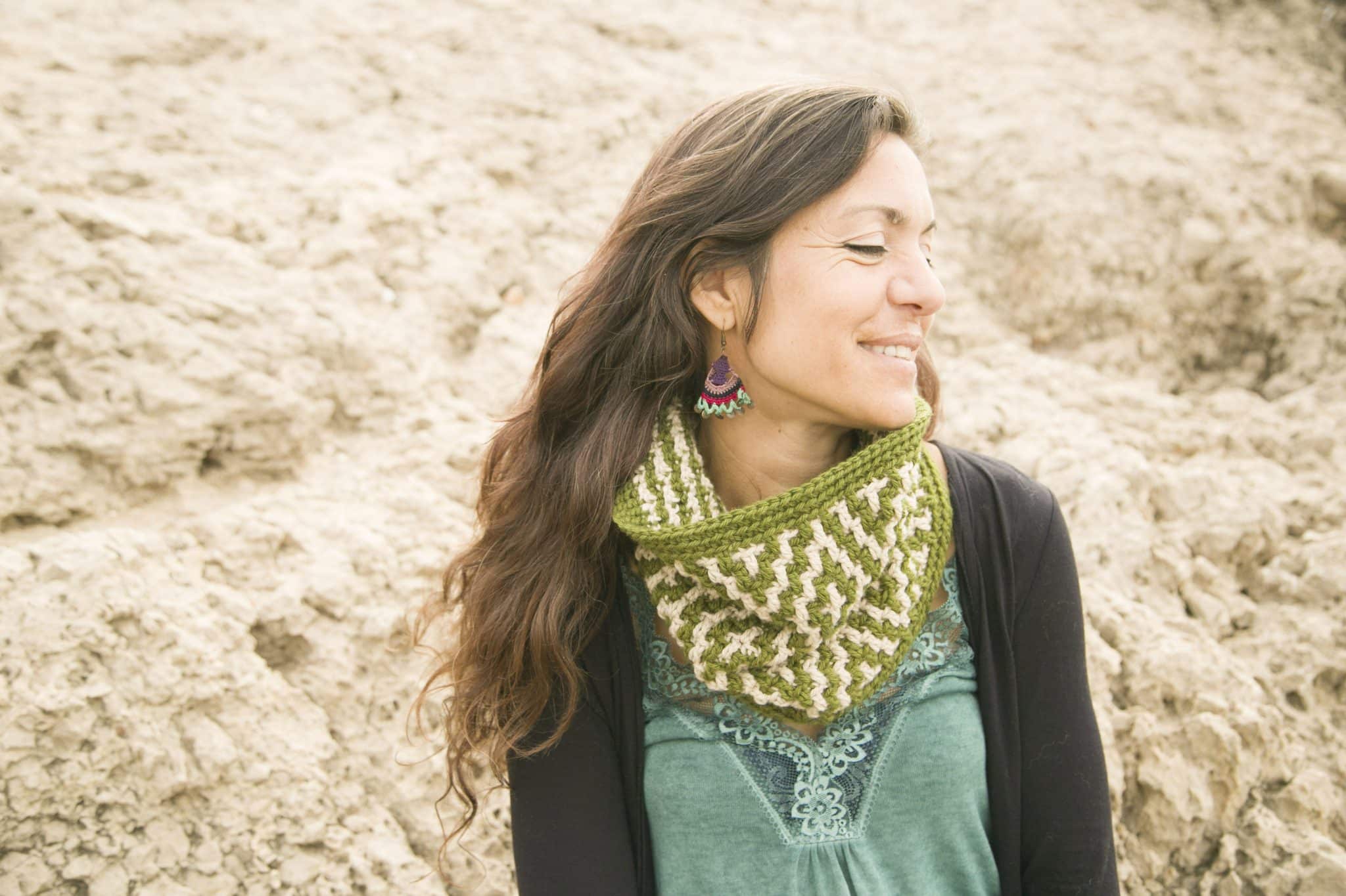 Patrón Cuello Pampa con Mosaic Crochet - Patrones de Ganchillo